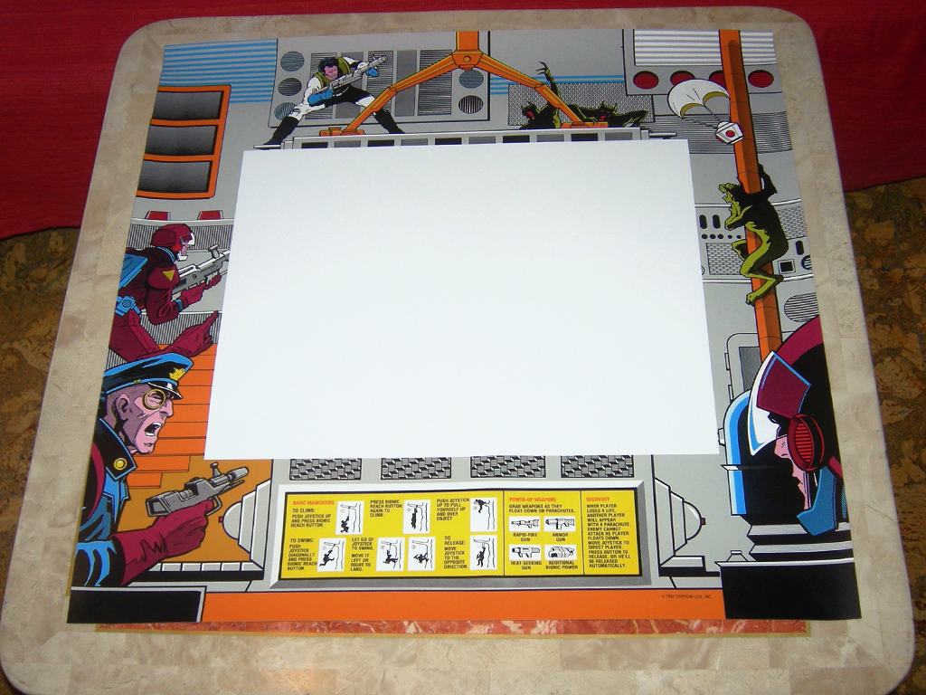 Artwork arcade "BIONIC COMMANDO BEZEL" restored by Mikonos